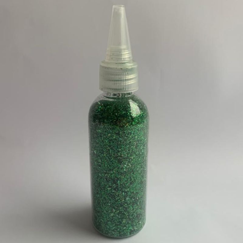 Botella escarcha gruesa verde brillante